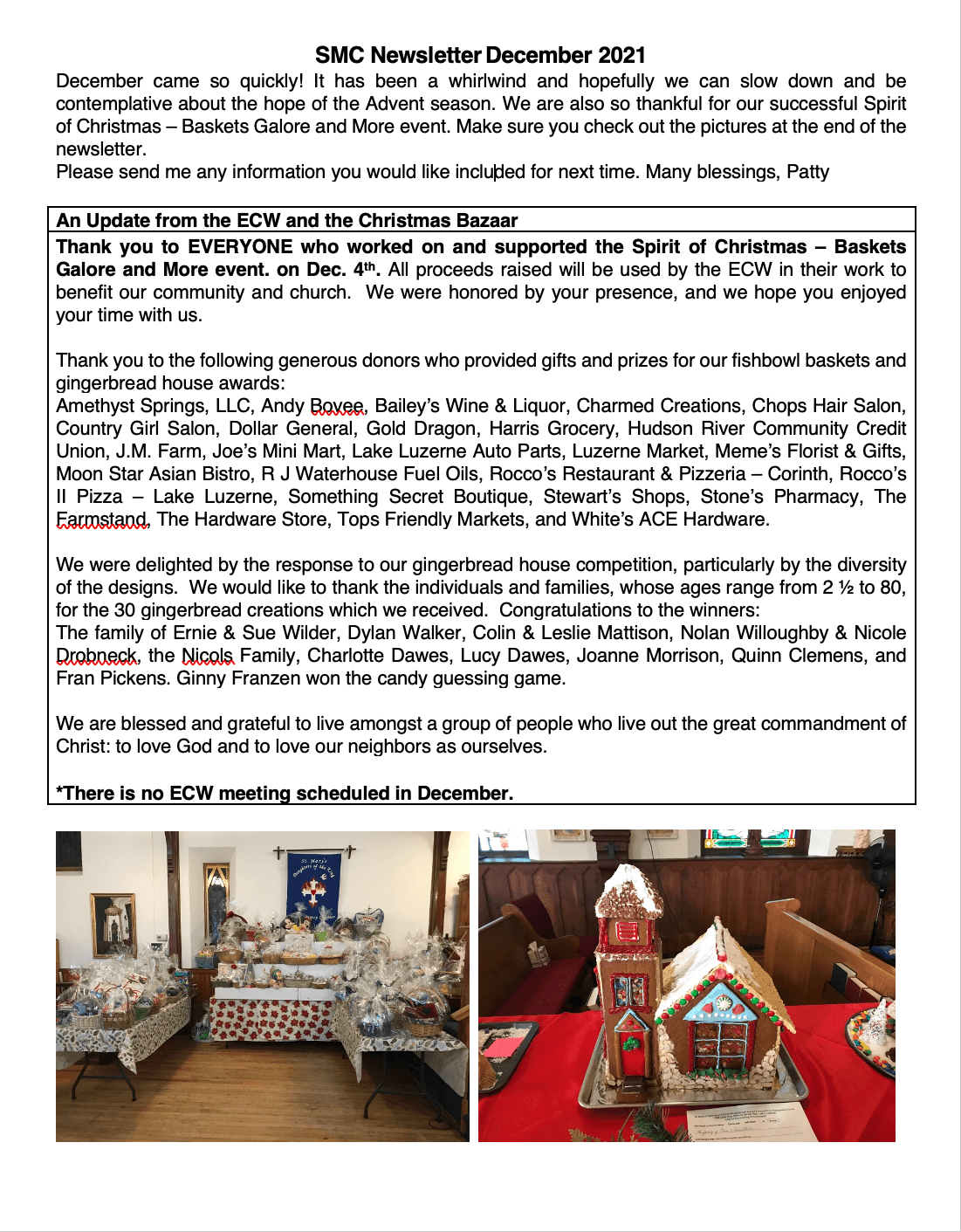 December Newsletter 2021 | St Mary's Episcopal Church, Lake Luzerne NY